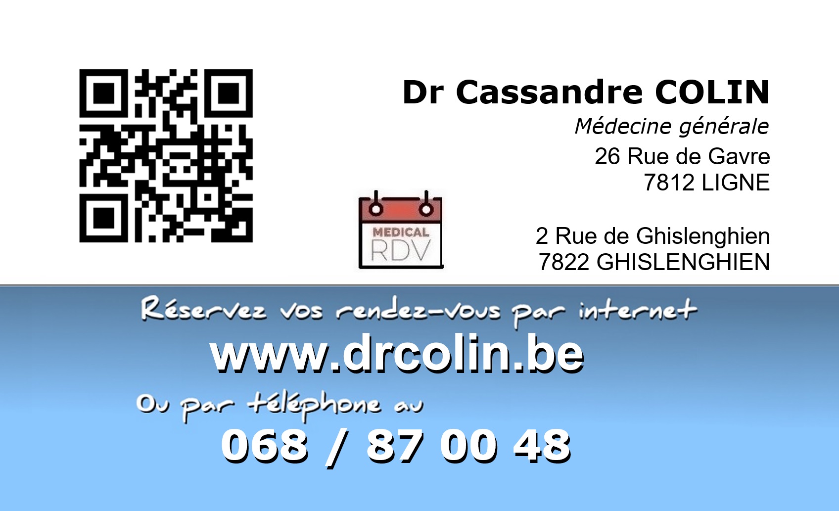 Dr Cassandre COLIN - Médecine générale - LIGNE - GHILENGHIEN :: Bienvenue